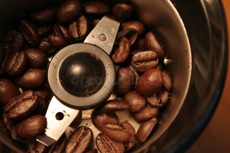 Birds Eye Coffee Grinder View Stock Image - Image of background, break ...