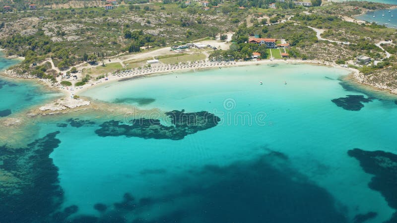 Birds Eye View of a Beach Resort with Beautiful Sea Scenery Stock Photo ...