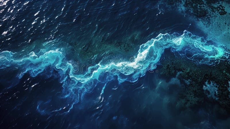 From a Birds Eye View the Bioluminescent Waves Create a Mesmerizing Pattern Giving the Illusion ...