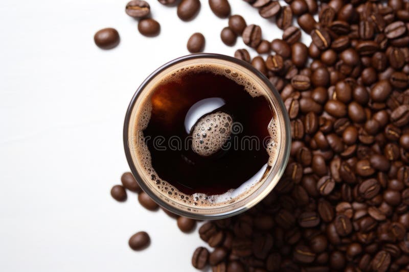 Birds-eye View of Cold Brew Coffee in a Glass Bottle Stock Illustration ...