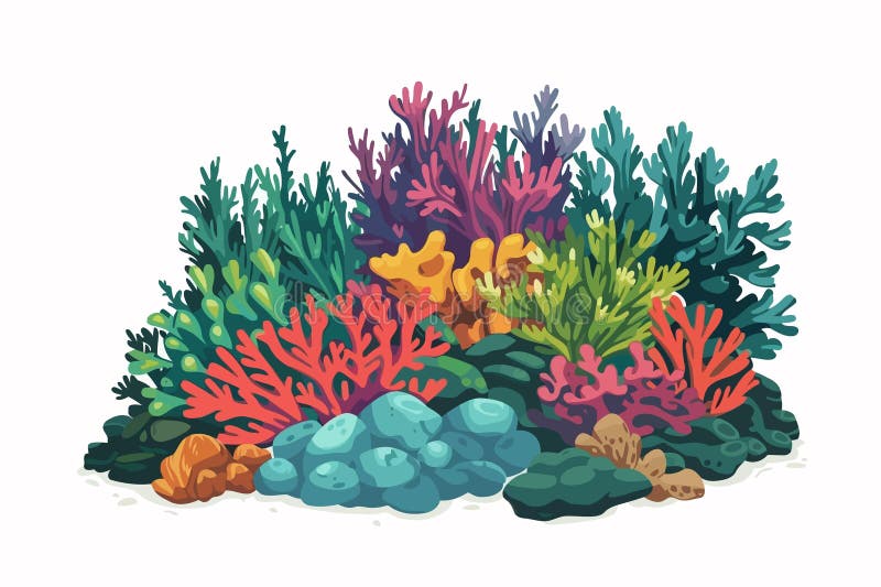 Birds Eye View of a Coral Reef Isolated Vector Style Stock Vector ...