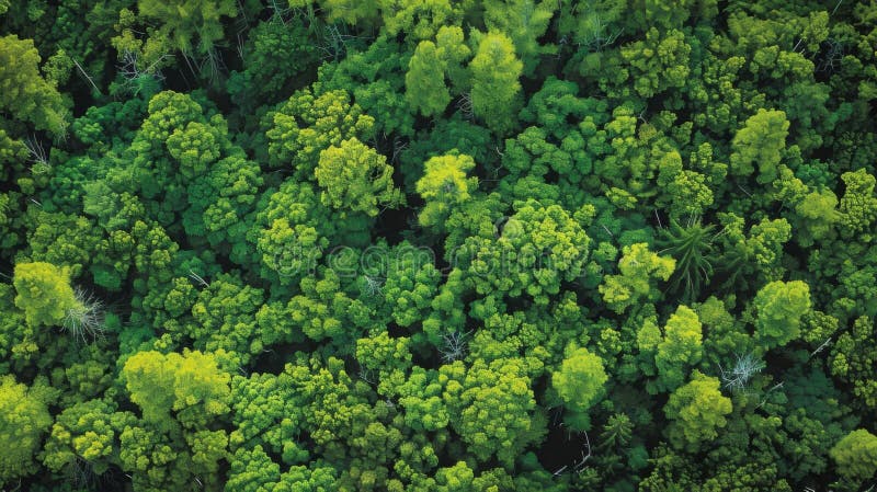 A Birds Eye View of a Dense Forest with a Multitude of Green Trees ...