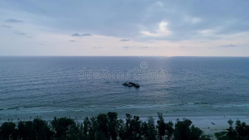 A Birds Eye View of an Empty Ship Floating on Sea Water Stock Footage ...