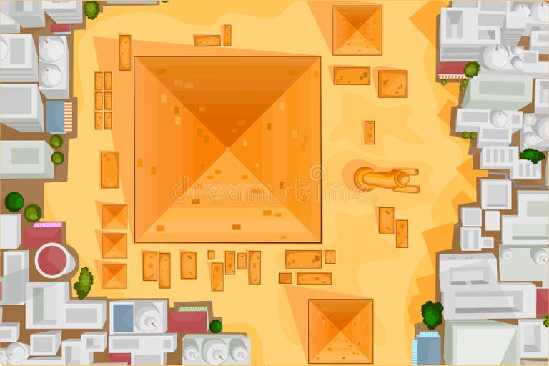 Birds Eye View the Great Pyramid of Giza Stock Vector - Illustration of ...