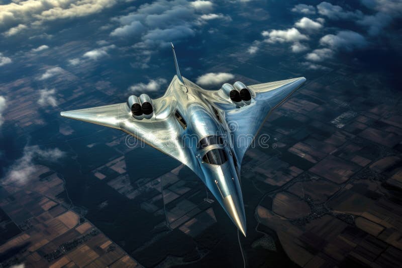 Birds-eye View of High-speed Aircraft in Flight Stock Image - Image of ...