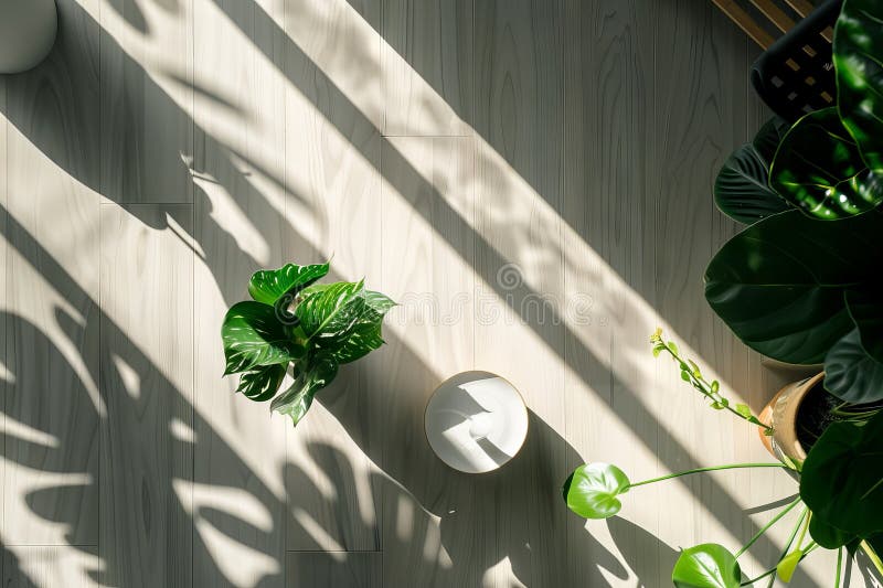 Birds Eye View of Minimalistic Plant Setup Stock Illustration ...