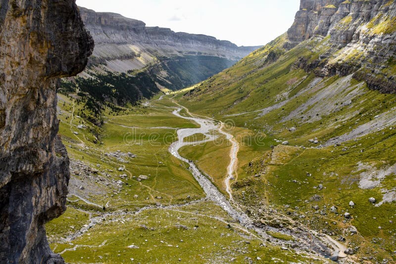 Birds-eye View of a Mountain Path in a Valley Stock Photo - Image of ...