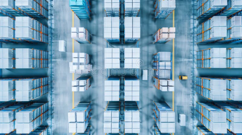Birds-eye View of Organized Storage Racks in Warehouse Stock ...