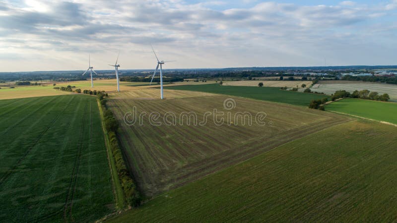 Birds Eye View - Renewable Energy Site Stock Image - Image of fields ...