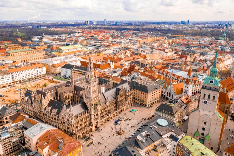 Birds Eye View Shot of Stunning Munich, Germany Stock Photo - Image of ...