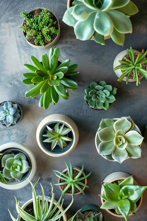 Birds Eye View of Simple Plant Arrangement Stock Illustration ...