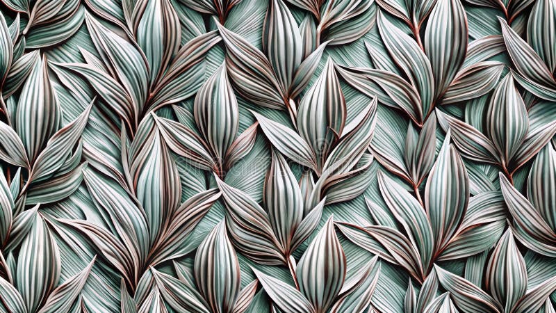 Birds-Eye View Teal and Rose Leaf Composition Stock Illustration ...