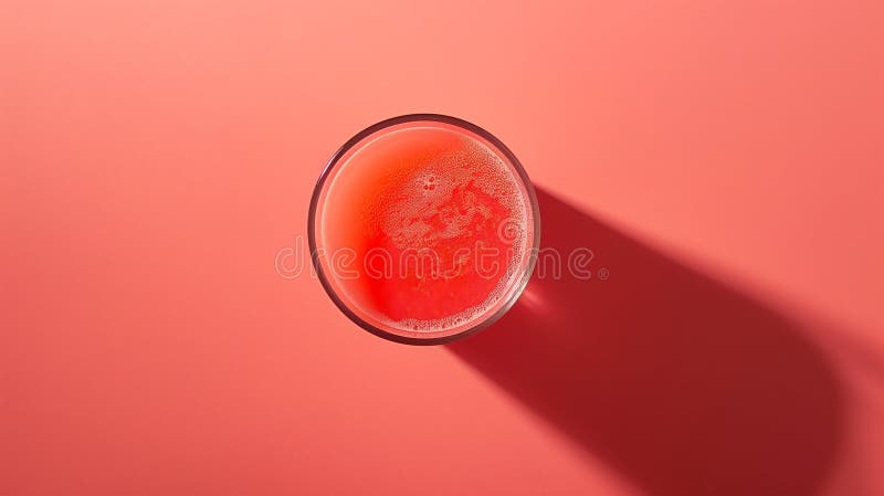 Birds Eye View of Watermelon Juice in Glass on Red Background Stock ...