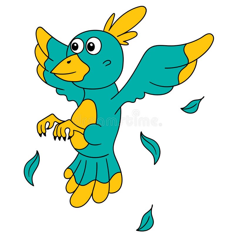 Birds Fly Beautifully, Doodle Icon Image Stock Vector - Illustration of ...