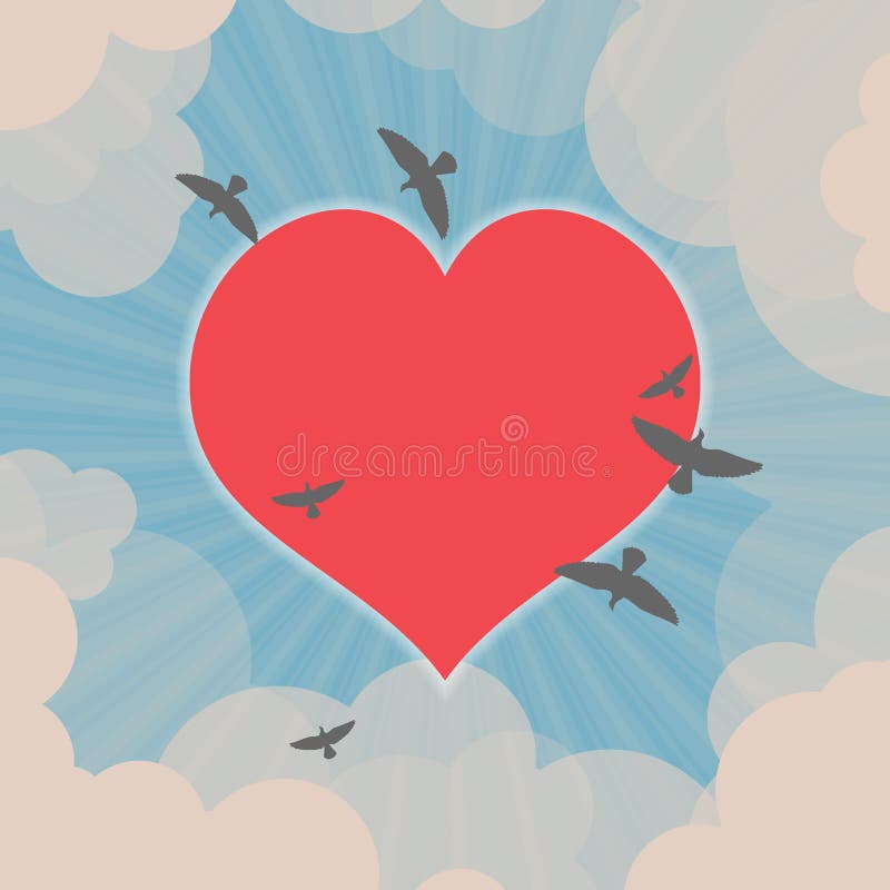 Love Birds Flying Around Sky Stock Illustrations – 41 Love Birds Flying ...