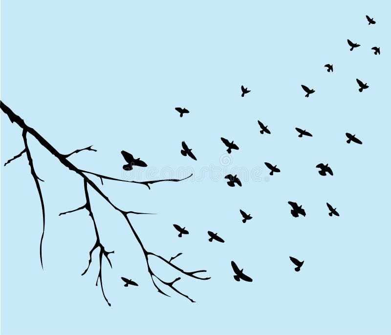 Bird Flying Above Tree Stock Illustrations – 600 Bird Flying Above Tree ...