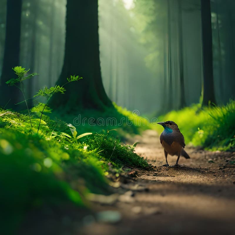 Birds in the Forest are Looking for Food on the Ground Stock ...