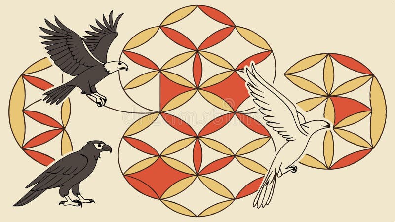 Birds and Geometric Pattern, Bird Design, Abstract Birds, Geometric Art ...