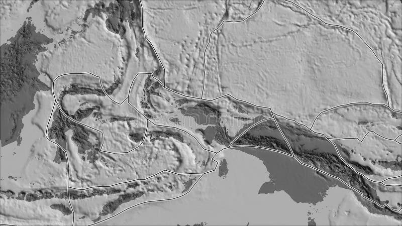 Birds Head Tectonic Plate. Bilevel Elevation. Borders First. Van Der ...