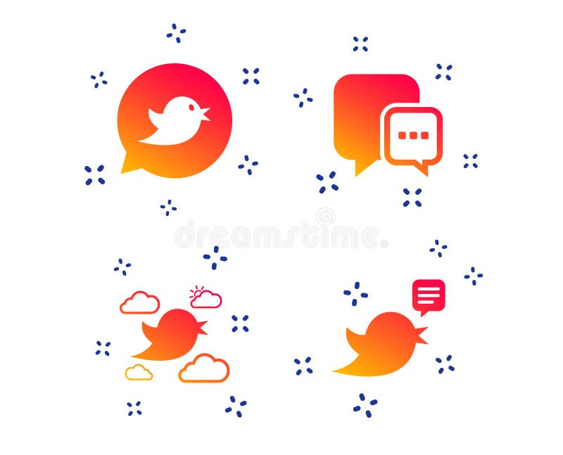 Birds Icons. Social Media Speech Bubble. Vector Stock Vector ...