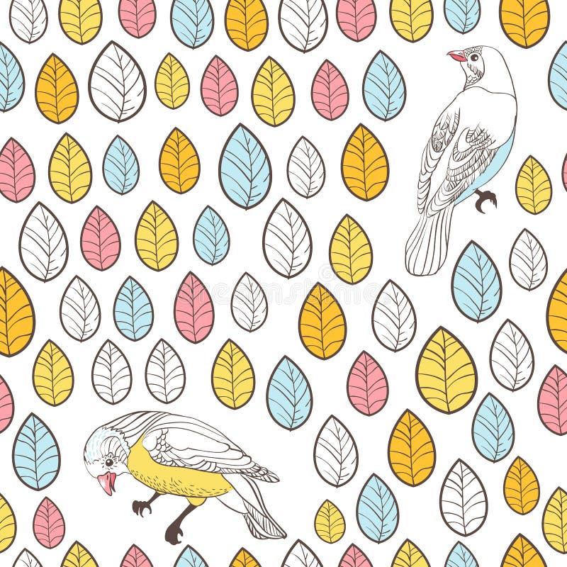 Colourful Birds Seamless Pattern Stock Vector - Illustration of tile ...