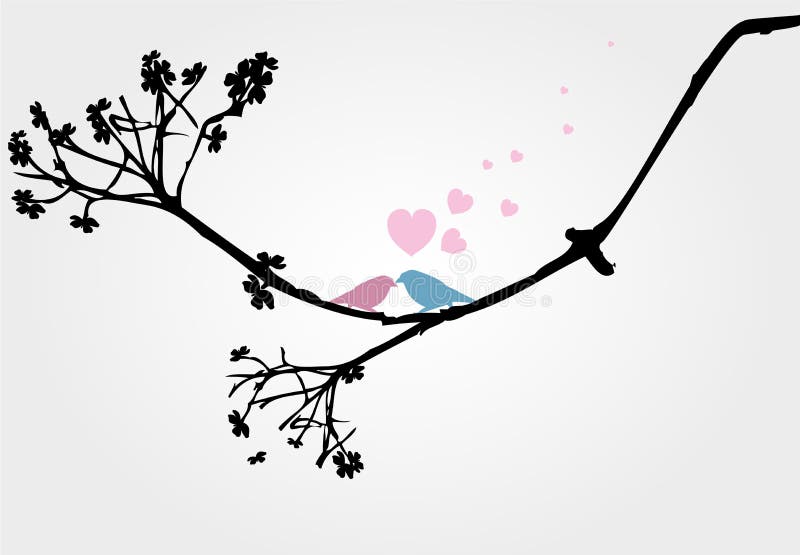 Tree Silhouette Birds Love Stock Illustrations – 2,072 Tree Silhouette ...