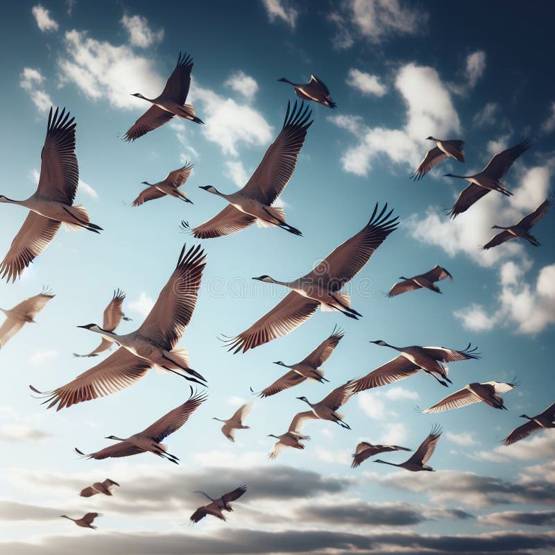 Birds Migrating Migratory Isolated for Background - Ai Generated Stock ...