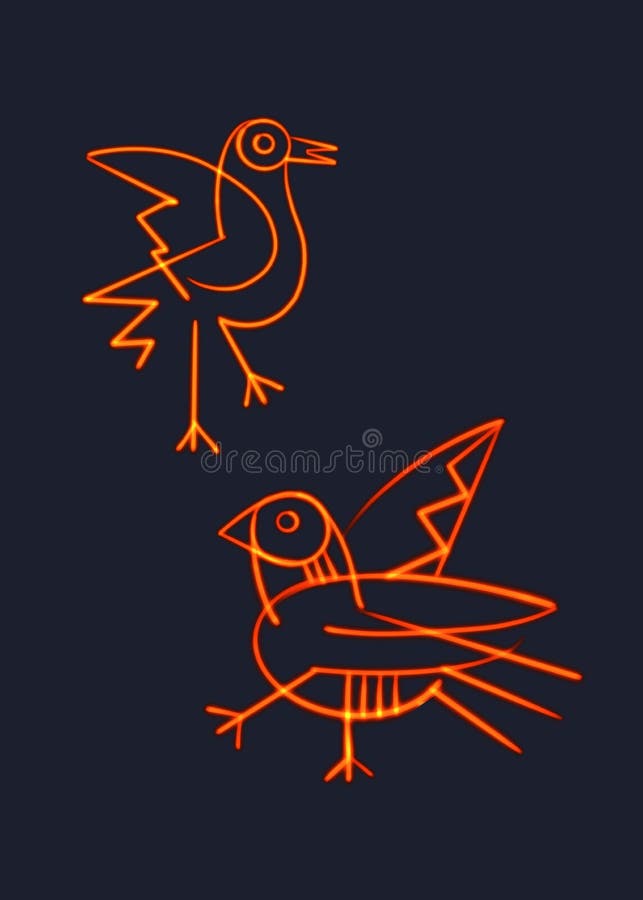 Birds Minimal Contemporary Illustration Stock Illustration ...