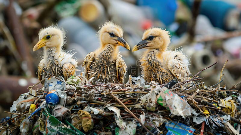 Coot, Wild Bird, Sitting in a Nest Made of Plastic Bags in the City ...