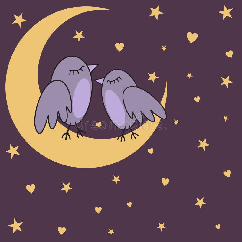 Birds-in-the-night stock vector. Illustration of bird - 27141273