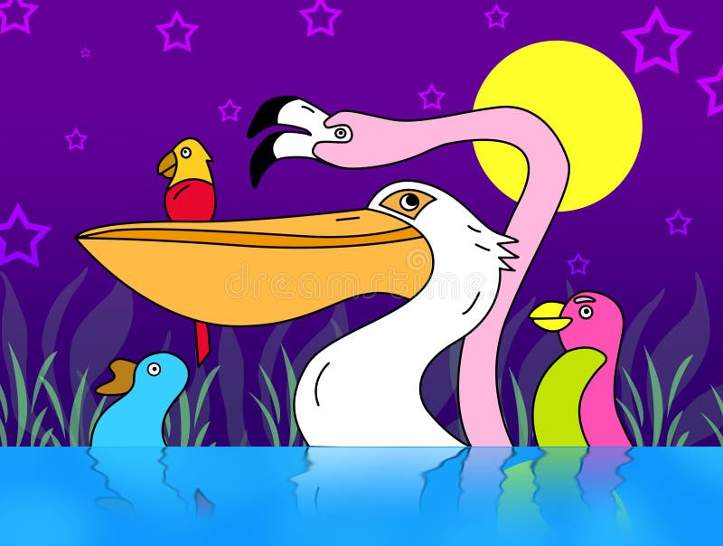 Birds Night Illustration Picture. Image: 2897607