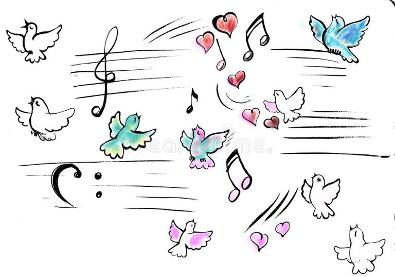 Birds Musical Notes Banner Stock Illustrations – 45 Birds Musical Notes ...