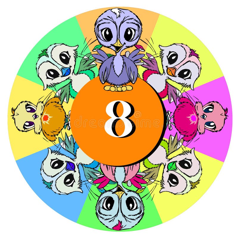 Number Eight for Children or Baby Cartoon Stock Vector - Illustration ...