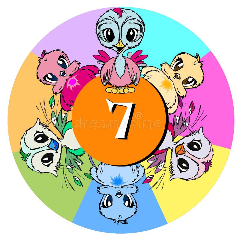 Number Seven for Children or Baby Cartoon Stock Vector - Illustration ...