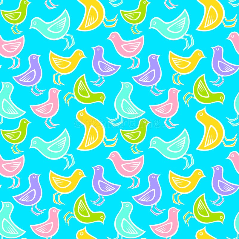Birds pattern stock vector. Illustration of decor, baby - 46088089