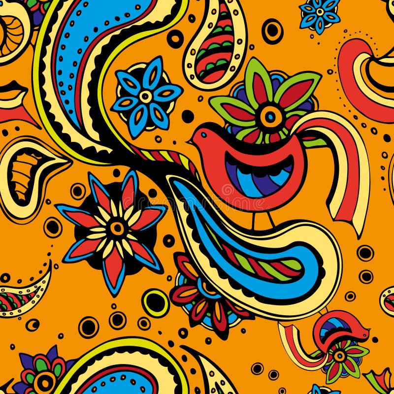 Vintage Birds Forest Pattern Vector Paper Pattern