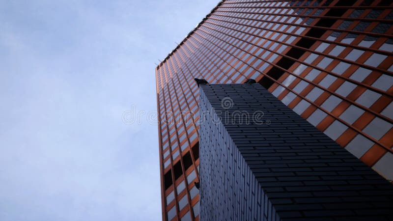 Birds on Perch Under Red Skyscraper Stock Image - Image of architect ...