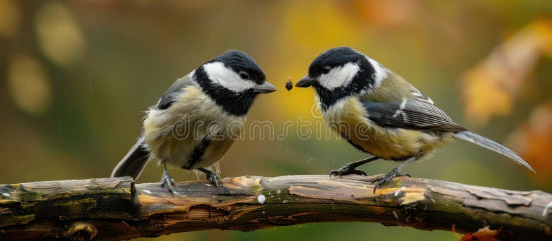 Birds Perched on Tree Branch Stock Image - Image of habitat, perching ...