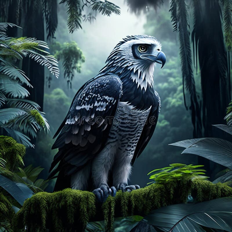 Birds of Prey in the Rainforest. 3d Rendering AI Generated Stock ...