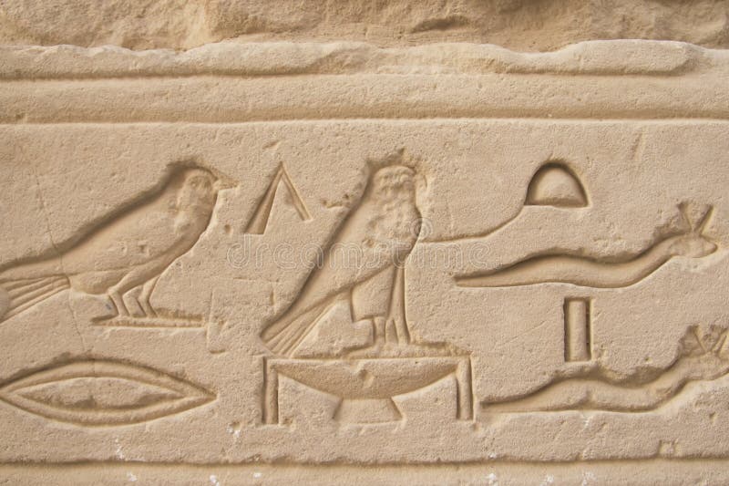 Birds and Reptiles at Hieroglyphics Stock Image - Image of karnak, icon ...