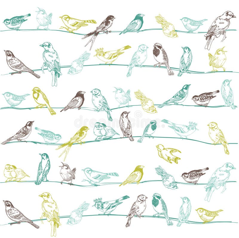 Birds Seamless Background stock vector. Illustration of spring - 29314150