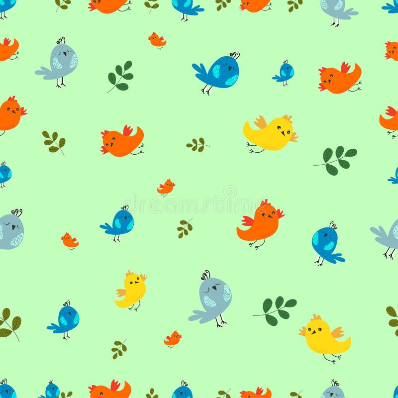 Birds Seamless Pattern Colorful Bird Pattern for Textile, Wallpapers ...