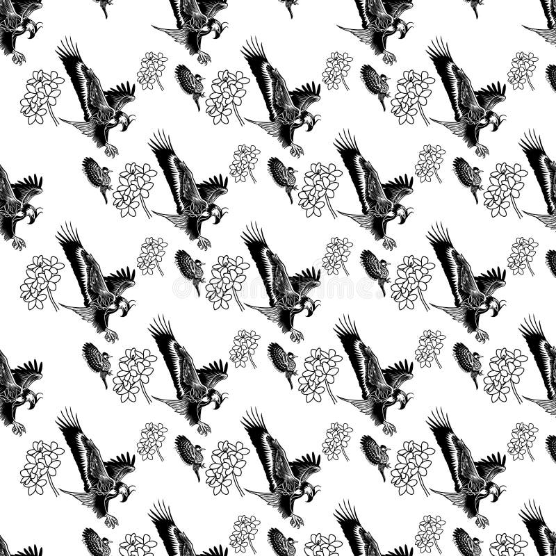 Birds Seamless Pattern Design Stock Vector - Illustration of wallpaper ...