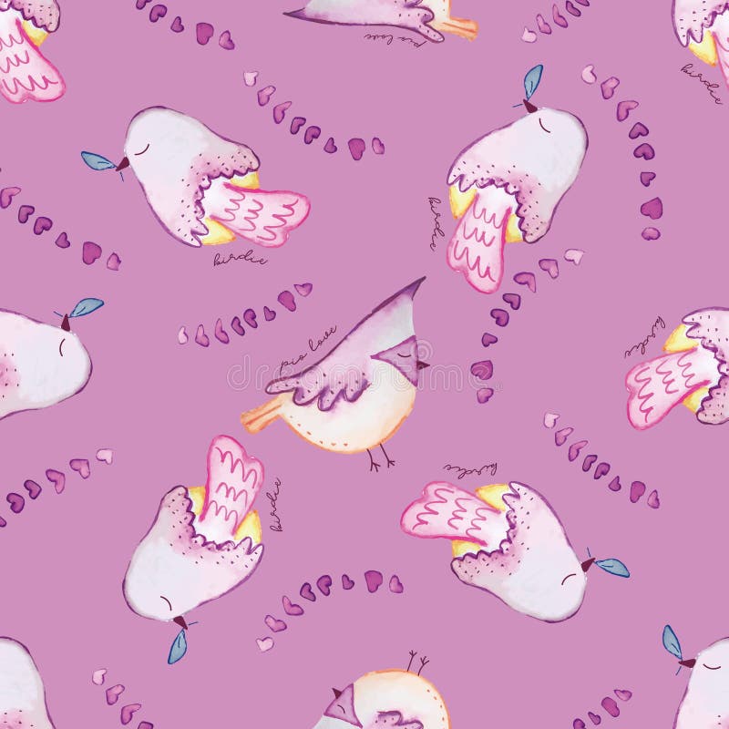 BIRDS SEAMLESS REPEAT PATTERN TILE Stock Illustration - Illustration of ...
