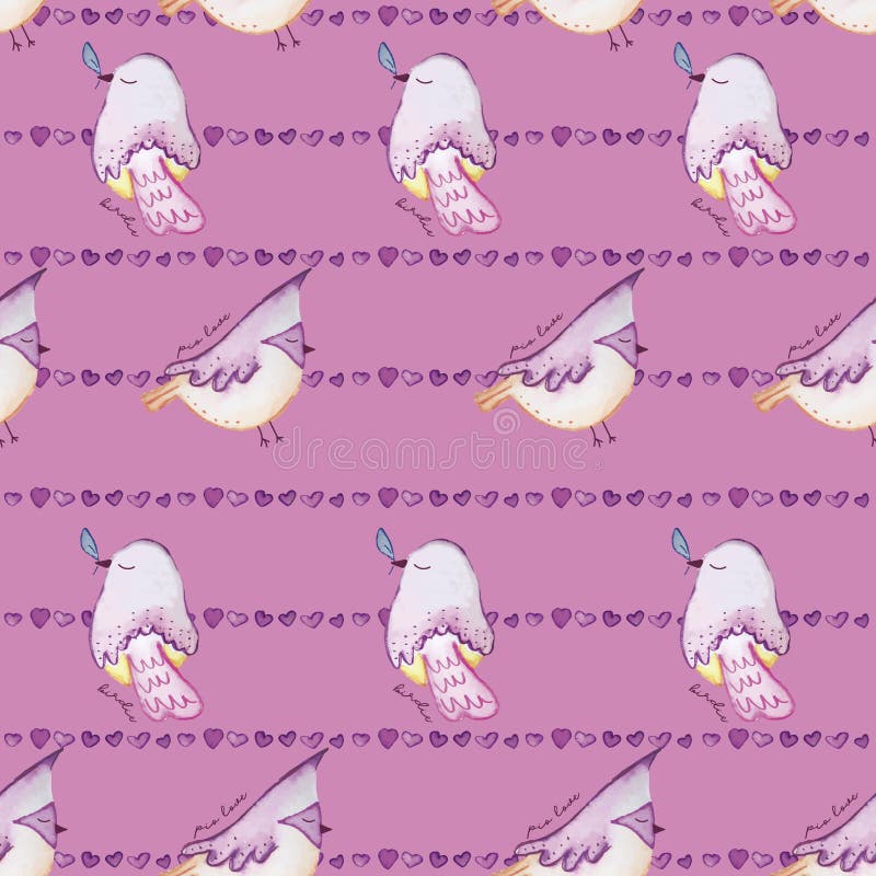 Birds Seamless Repeat Print Pattern Tile Stock Vector - Illustration of ...
