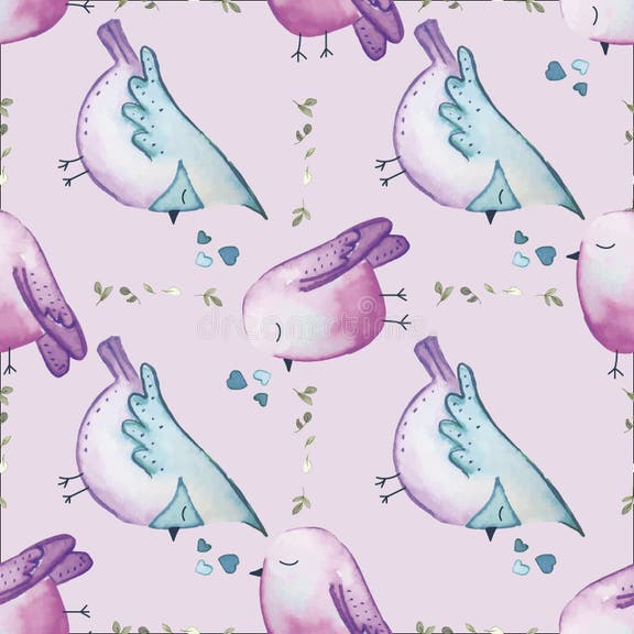 Birds Seamless Repeat Print Pattern Tile Stock Illustration - Illustration of dove, child: 148857925