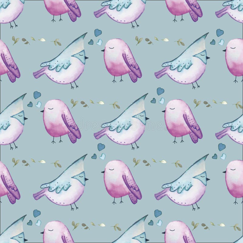 Birds Seamless Repeat Print Pattern Tile Stock Vector - Illustration of ...