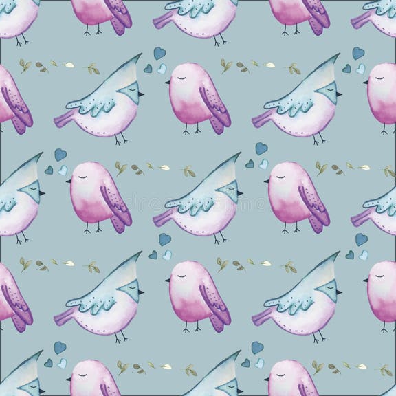 Birds Seamless Repeat Print Pattern Tile Stock Vector - Illustration of beauty, decorative ...