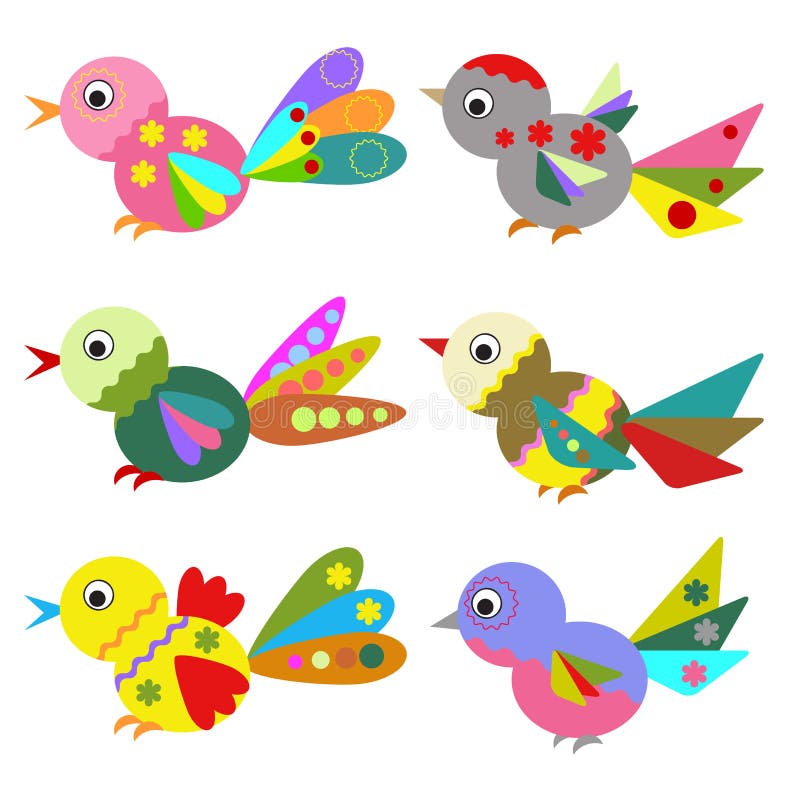 Birds , set. stock vector. Illustration of feather, drawing - 32619123