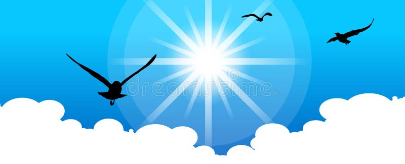 Illustrated birds in sky stock vector. Illustration of bird - 5895202